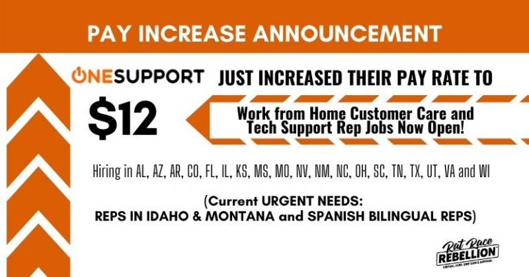 OneSupport Has Raised Their Pay Rate - Work from Home Customer Care ...