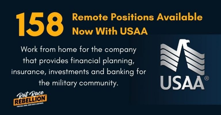 158 Remote Positions Now Available With USAA - Great Benefits - Rat ...