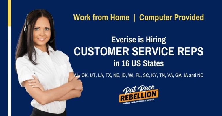 Work from Home, Equipment Provided, Benefits - Customer Service Reps for Everise - Rat Race ...