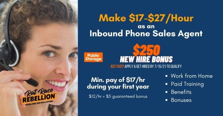 $17-$27/Hr - $250 New Hire Bonus - Work from Home Inside Sales Agents ...