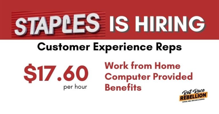$17.60/hr, Computer Provided - Work From Home for Staples as a Customer ...