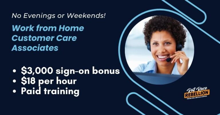 $3,000 Sign-On Bonus, $18/Hr. - Work from Home Customer Care Associates ...