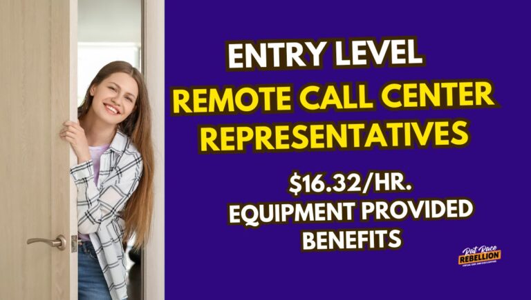 $16.32/Hr. ENTRY LEVEL Remote Call Center Representative