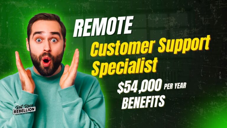 $54,000/Yr. Remote Customer Support Specialist Opening!